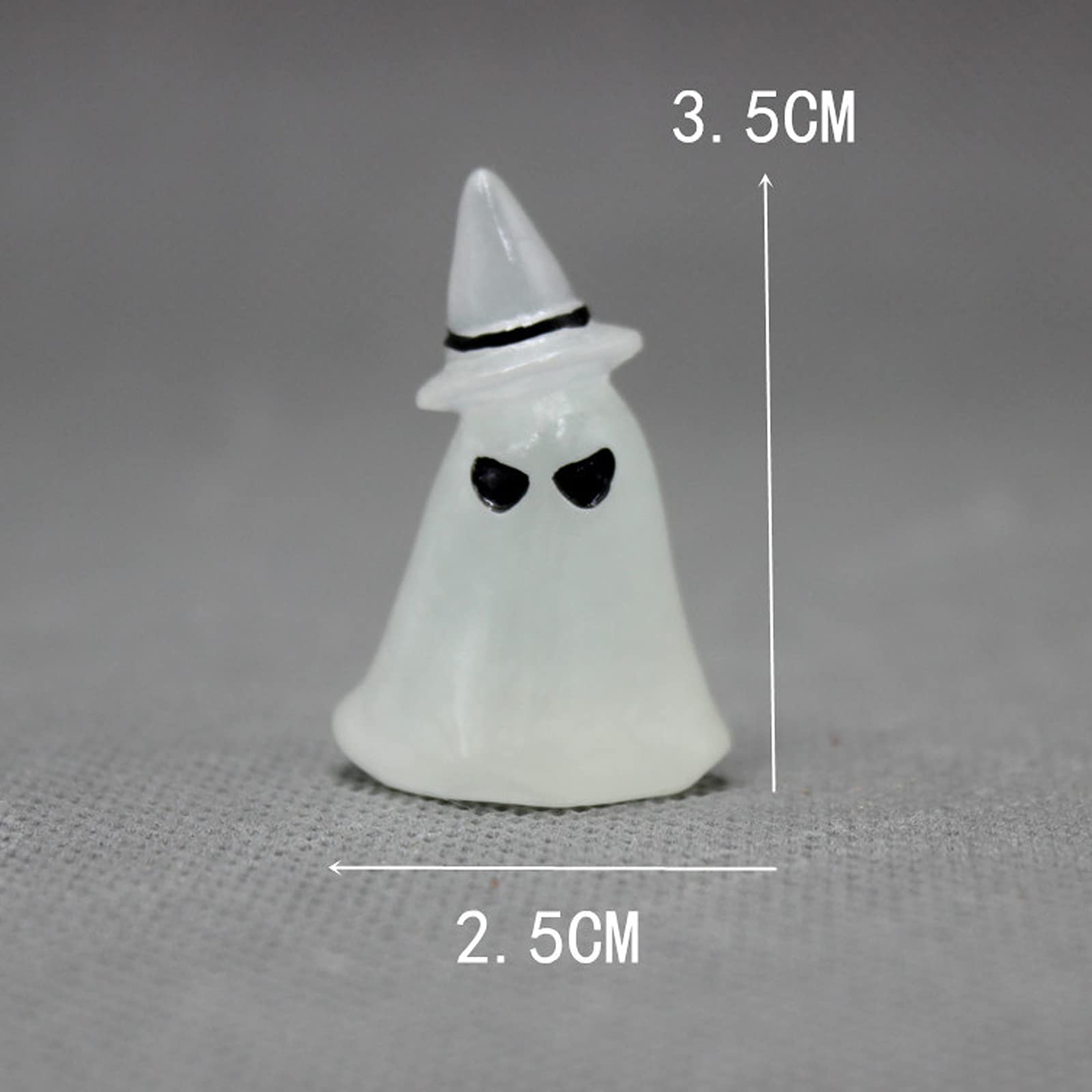 BinaryABC Halloween Glow in The Dark Pumpkin Ghost Miniature Figurines,Luminous Garden Ghost Decor, Fairy Garden Doll House Accessories,Halloween Party Favors,4Pcs