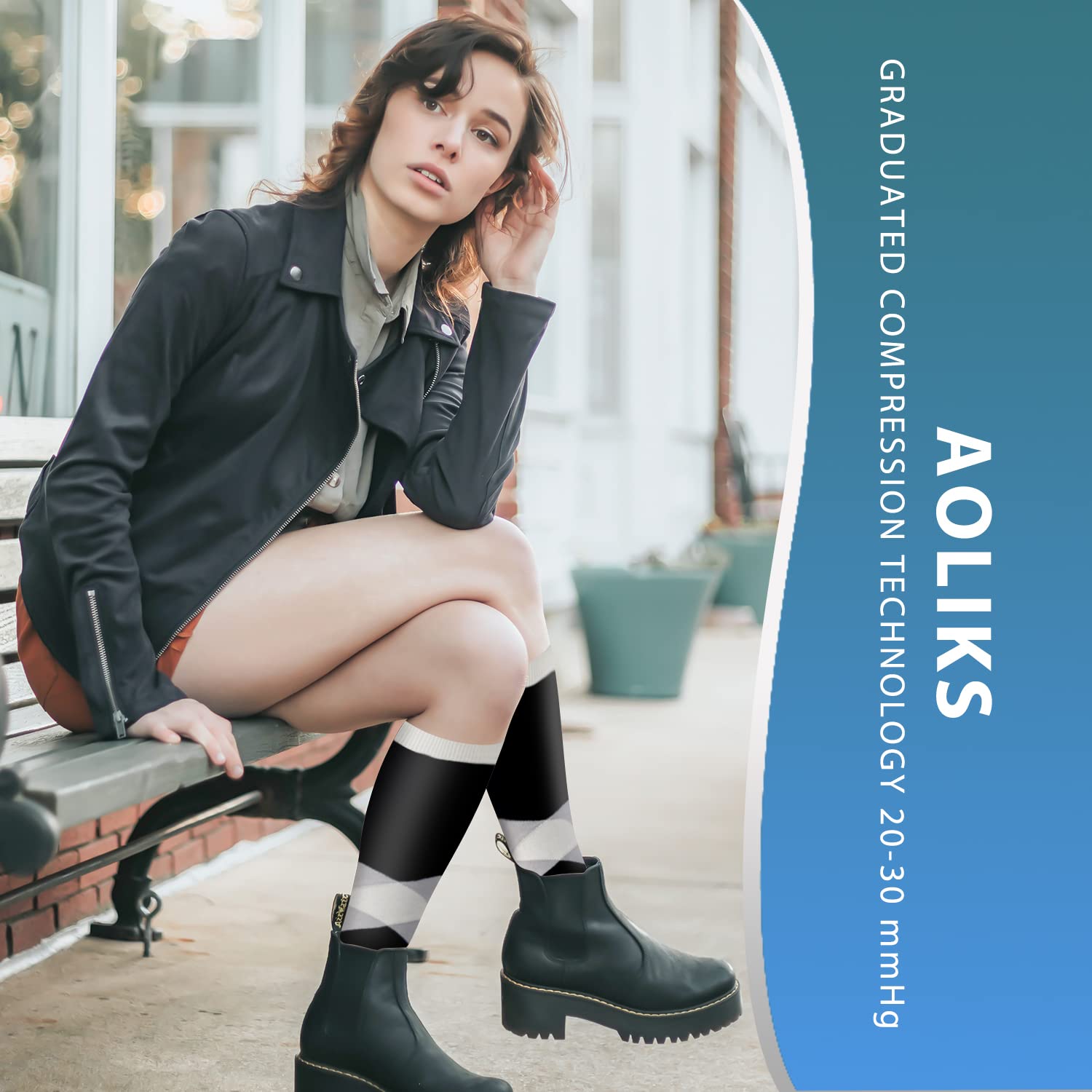Aoliks Compression Socks for Women & Men Circulation 20-30 mmHg-Best for Running,Nurse,Travel,Cycling,Athletic