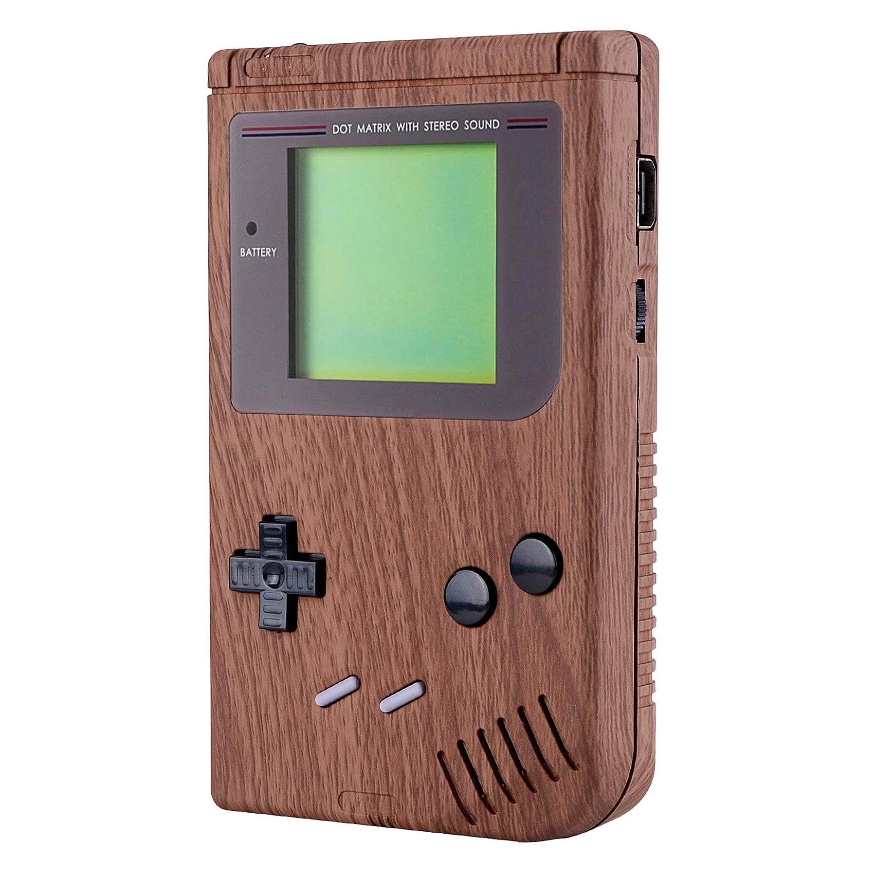 eXtremeRate Wood Grain Soft Touch Case Cover Replacement Full Housing Shell for Gameboy Classic 1989 GB DMG-01 Console with w/Screen Lens & Buttons Kit - Handheld Game Console NOT Included