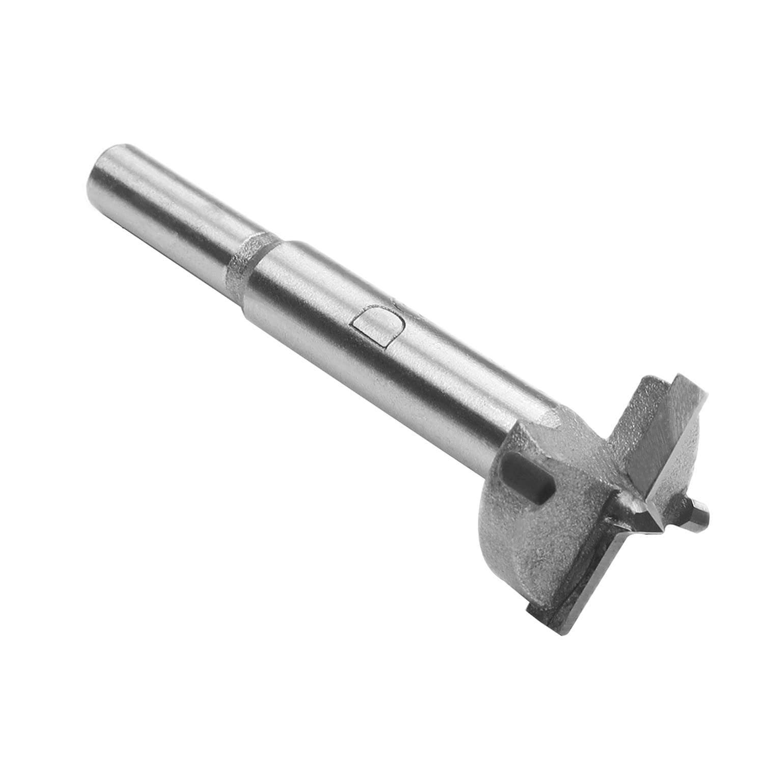 Utoolmart Forstner Drill Bits, 26mm Cemented Carbide Wood Cutter Tool, Round Shank Woodworking Hole Saw Cutter, 80mm Length Woodworking Hole Boring Bit, Gray, 1 Pcs