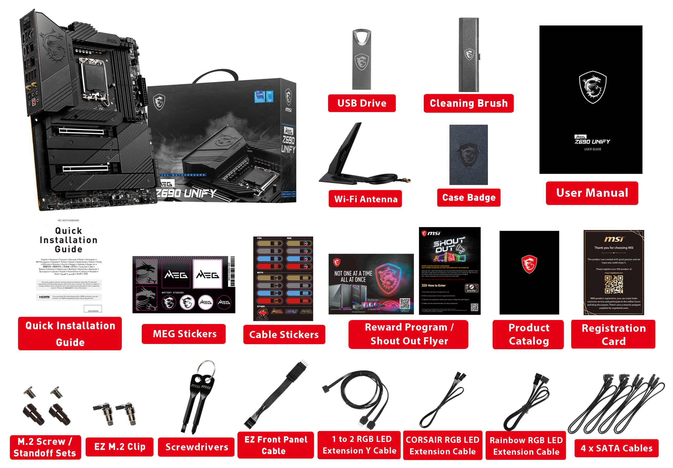 MSI MEG Z690 Unify Gaming Motherboard (ATX, 12th Gen Intel Core, LGA 1700 Socket, DDR5, PCIe 5, Dual 2.5G LAN, M.2 Slots, Wi-Fi 6E)