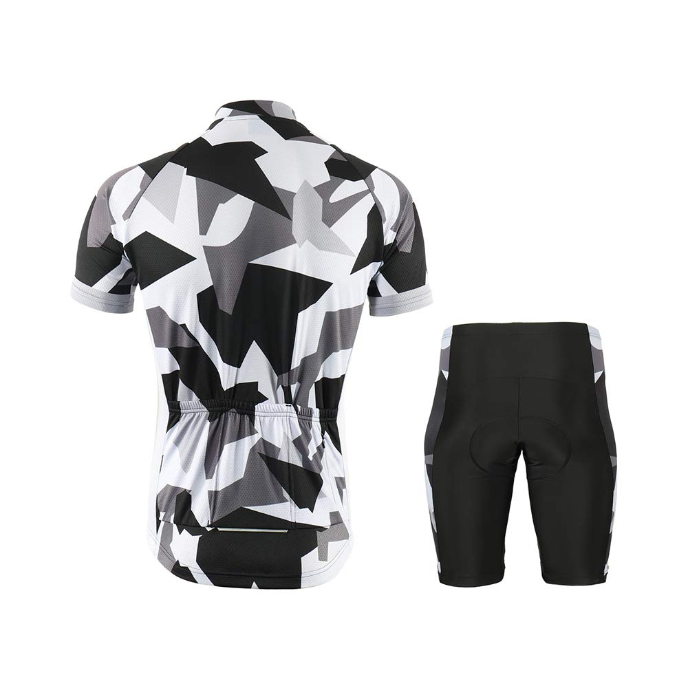 ARSUXEO Men's Cycling Jerseys MTB Bike Sets with Shirt and Bicycle Padded Shorts Z1006 size Medium