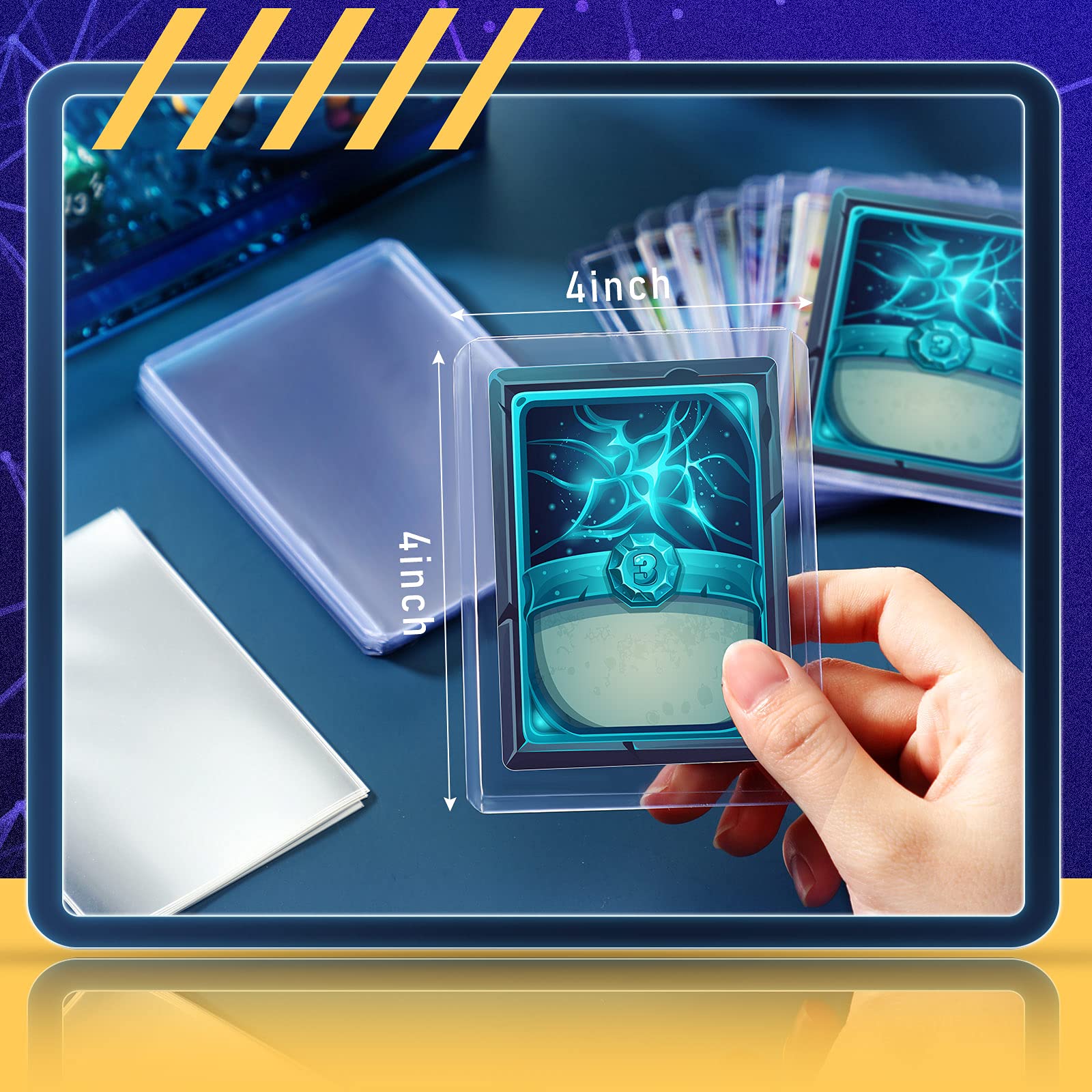 Hard Plastic Card Sleeves Loader Trading Card Protector Card Case Holder Clear Protective Sleeves Holder for Baseball Card, Sports Cards, Trading Card, Game Card 3 x 4 Inch (100 Pieces)