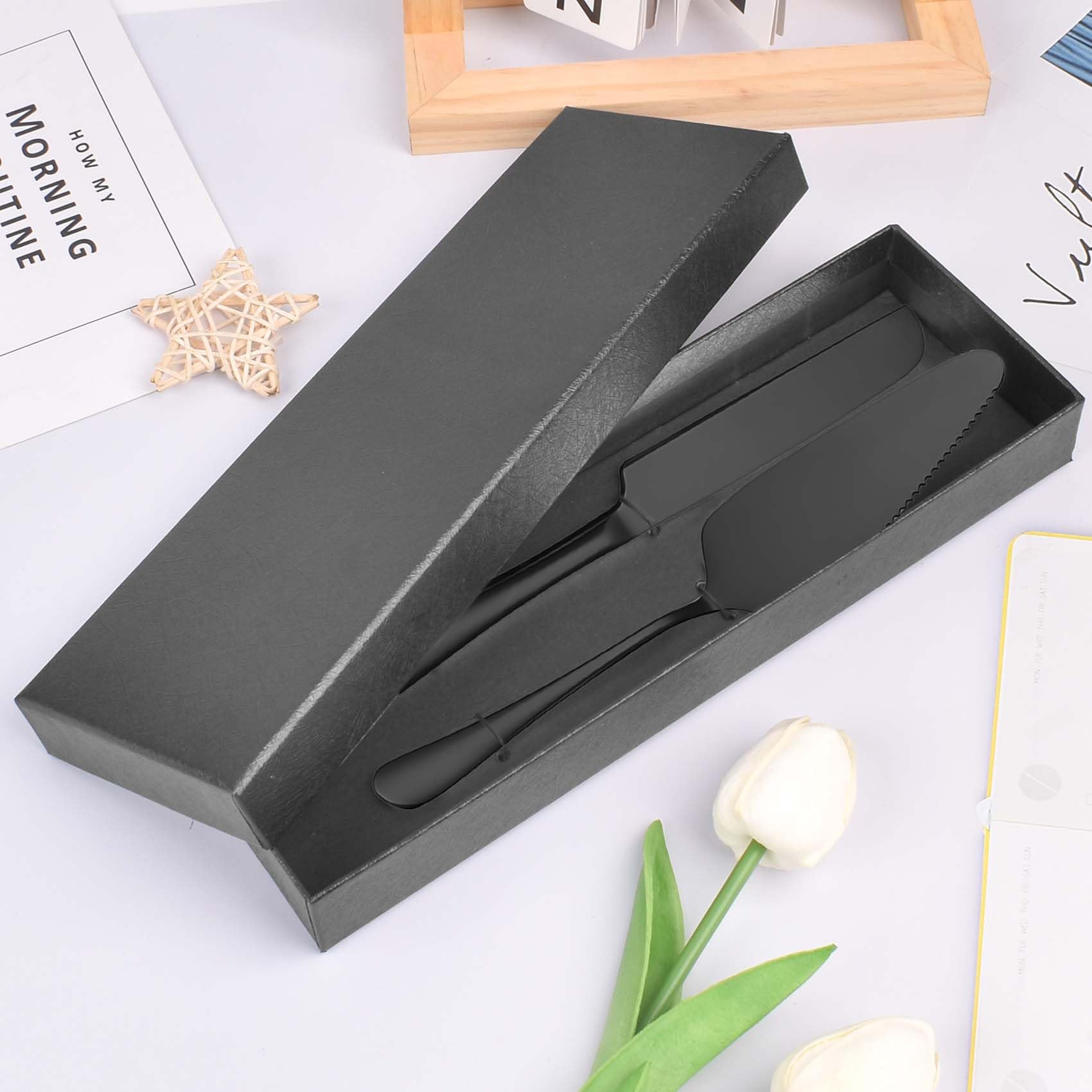 STNRST-IN Cake Knife and Server Set, Silver Stainless Steel Pie Server Cake Cutting Set for Wedding, Cake Cutter Cake Knife Serving Set for Wedding, Birthday and Parties (Silver)