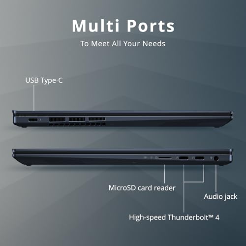 asus Zenbook S 13 Flip 2-in-1 Laptop, 13.3'' 2.8K Touchscreen, Intel Core i7-1260P, 16GB LPDDR5, 2TB SSD, Intel Iris Xe Graphics, Backlit Keyboard, FHD Camera, WiFi 6E, Win 11, Blue, 32GB USB Card