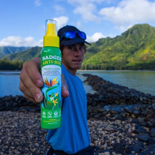 Badger Bug Spray, Non-DEET Mosquito Repellent with Citronella & Lemongrass, Natural Bug Spray for People, Family Friendly Bug Repellent, 4 oz