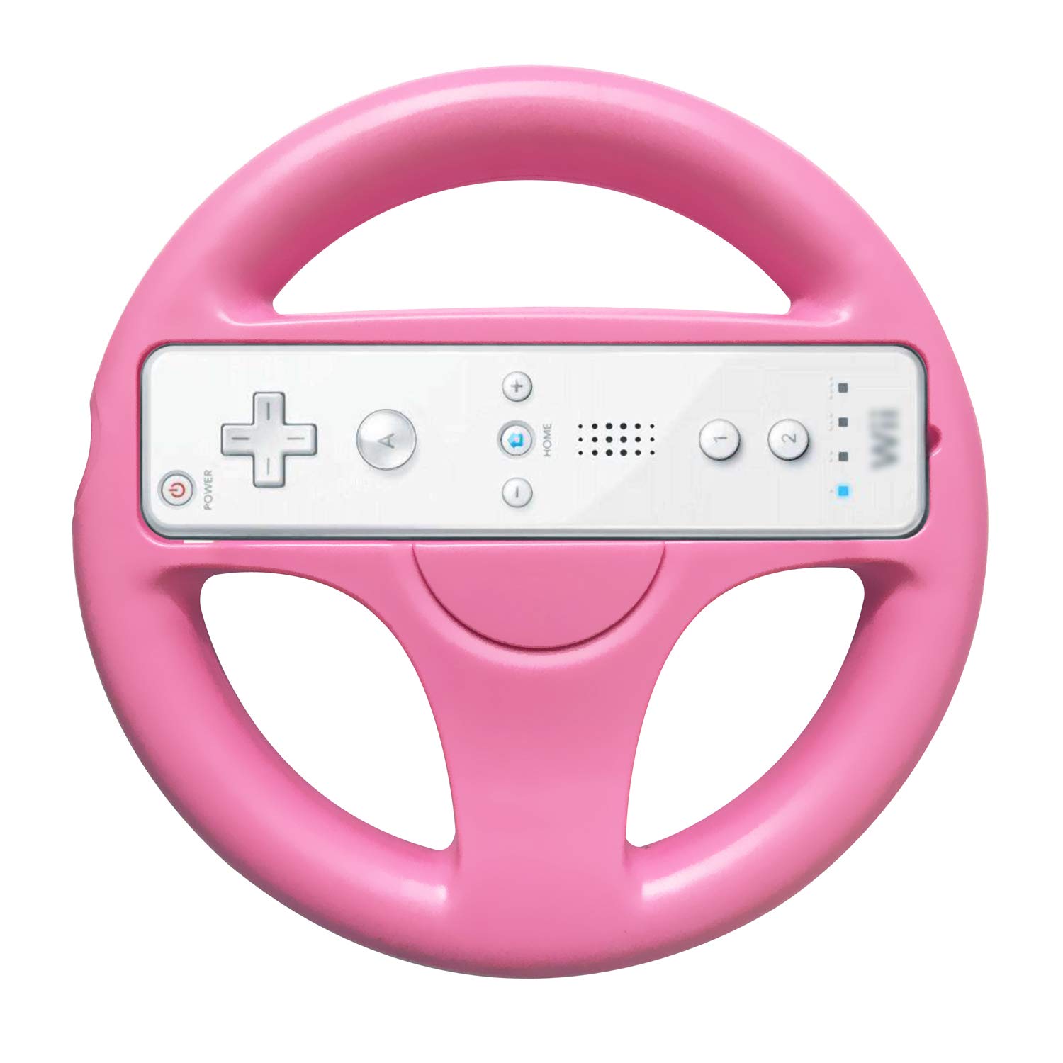 AreMe 2 Pack Racing Steering Wheel for Wii and Wii U Remote Controller (Pink+Blue)
