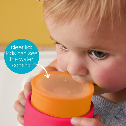 b.box NEW 360 Cup (8.5oz) | Toddler Sippy Cup & Trainer Cup with Silicone Drinking Rim | Spill Proof Locking Mechanism for On the Go | Dishwasher Safe | Babies 6m+ to Toddlers (Emerald Forest)