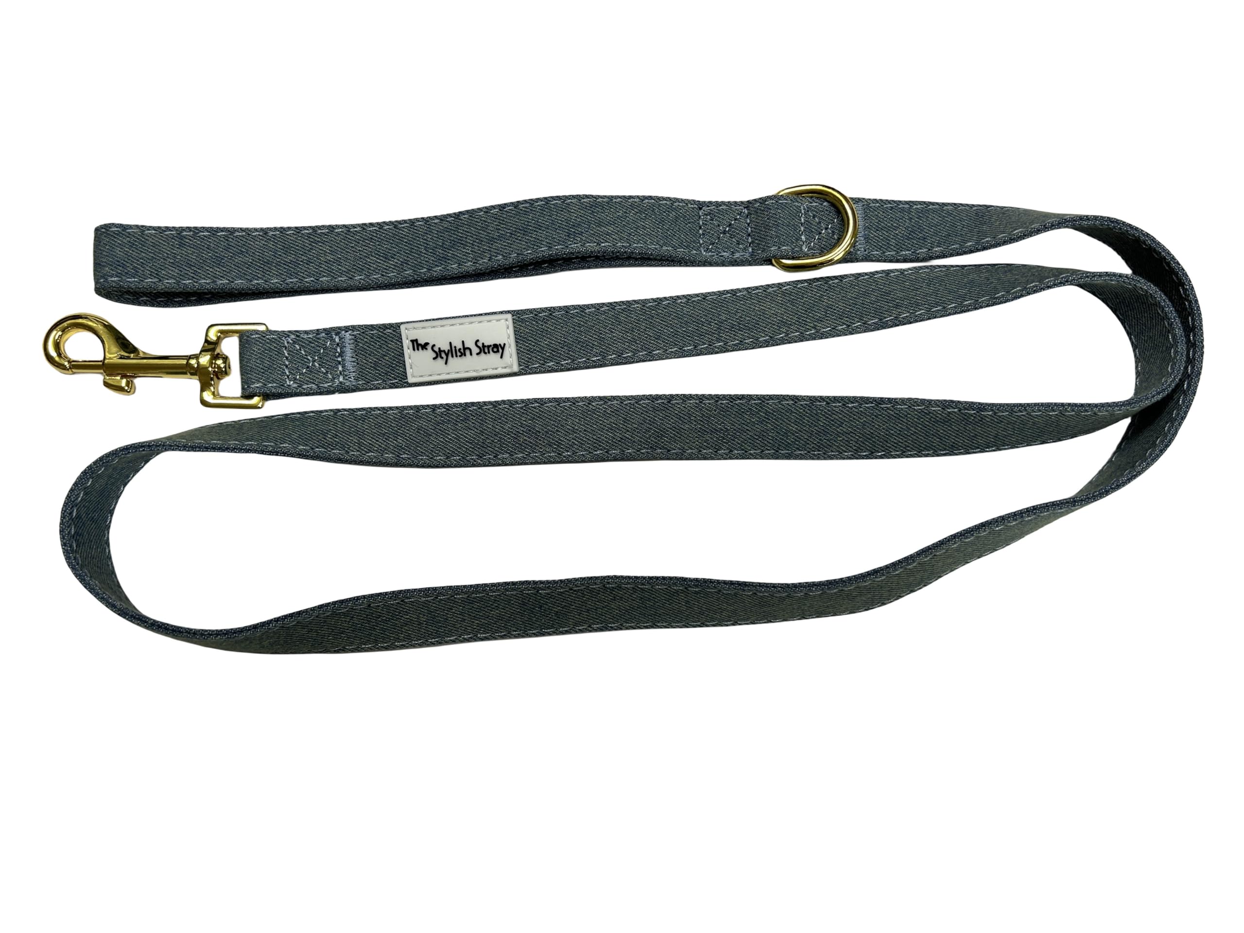 Victorian Vanguard Harness (XX Small, Blue Denim). Stylish Denim Dog Harness, Collar & Leash Set with Bowtie - Adjustable Pet Walking Accessory for Small & Medium Dogs