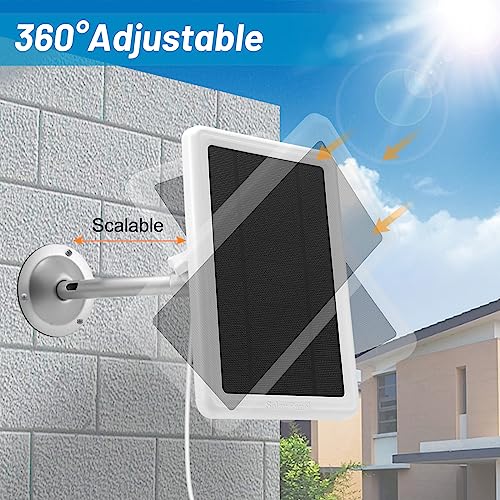 Arlo Camera Solar Panel Charger, Compatible with Arlo Pro4, Pro3, Floodlight, Pro 5S, Ultra 2, Ultra Cameras, 13ft/4m Cable, 6V4.5W Fast Battery Charging 3Pack