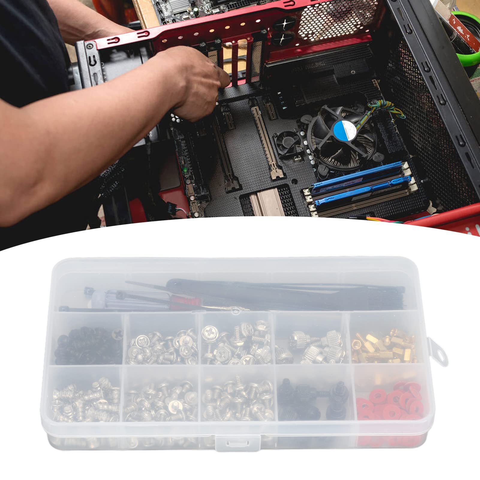 Computer Screw Set, Washer PC Screws Assortment Various Sizes Screwdriver for CPU Disk for Motherboard for Maintenance