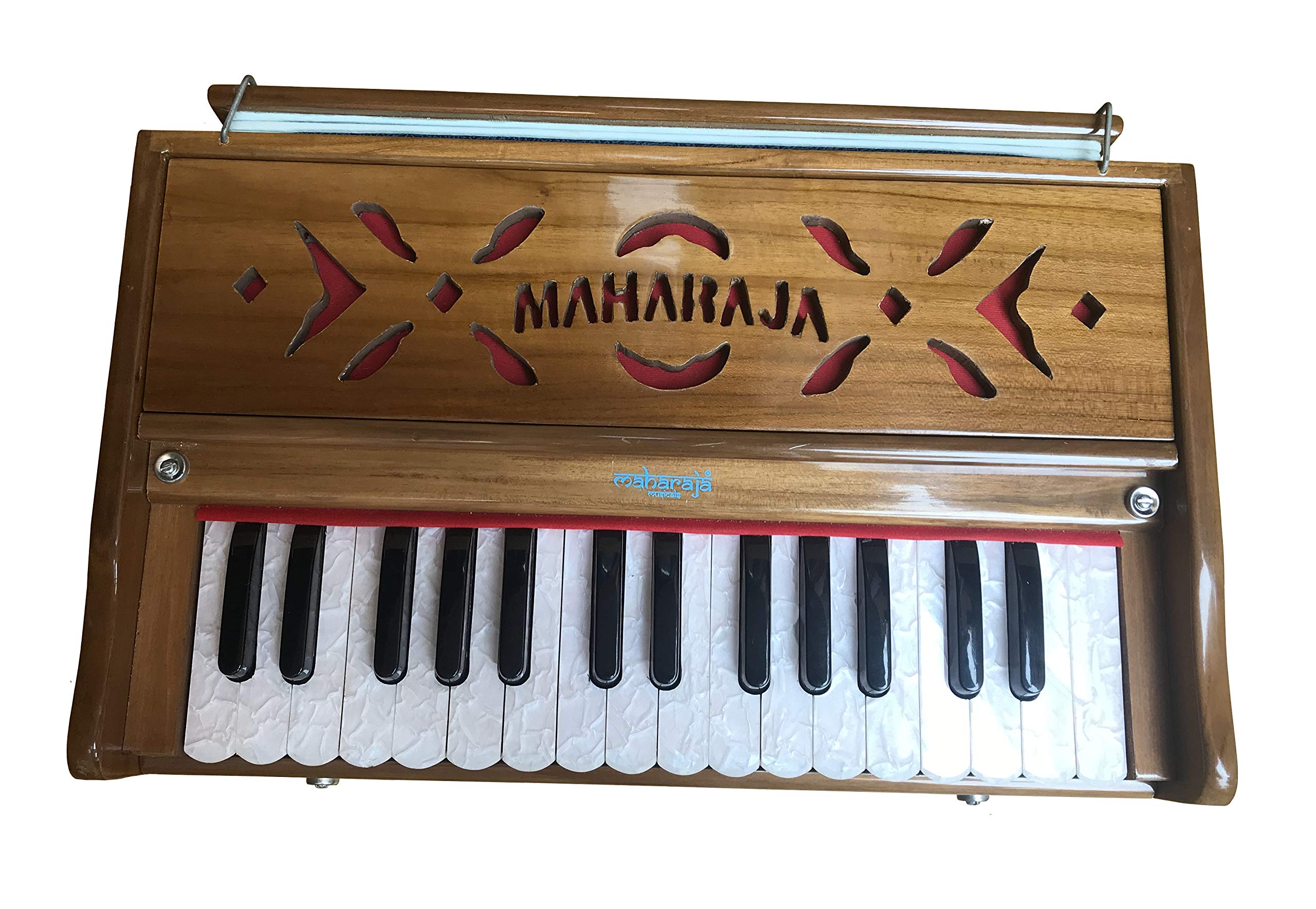 Harmonium #1, Maharaja Musicals, Handmade Harmonium, 2.5 Octave (Saptak), Standing, Burma Teak, Two Bellow, Padded Bag, Tuned A440, Natural Color, PDI-FFH