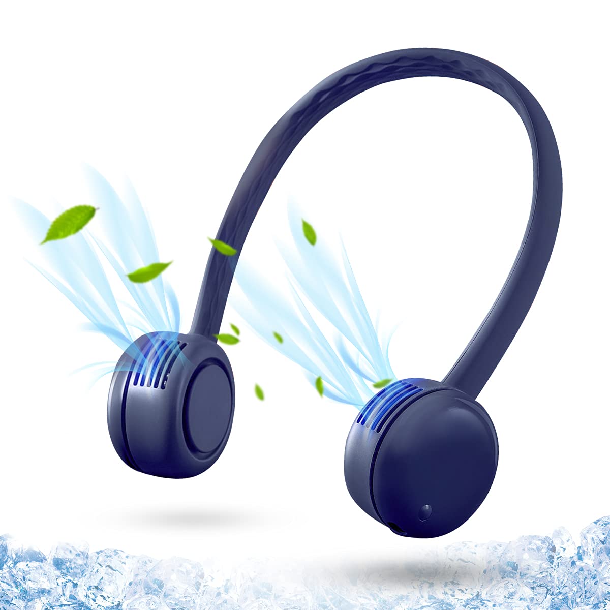 SHARKZILLA Portable Neck Fan, Hands Free Bladeless Mini Fan, 3 Speed Neck Cooler, Headphone Design, Lightweight Wearable Fan, USB Rechargeable for Traveling, Office