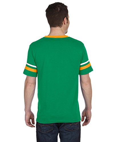 Augusta Sportswear Men's Medium Sleeve Stripe Jersey, Kelly/Gold/White