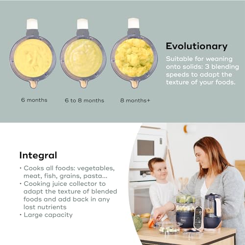 Babymoov Duo Meal Station XL, 6 in 1 Food Processor with Steamer, Multi-Speed Blender, Warmer, Defroster & Sterilizer (Nutritionist Approved), pink