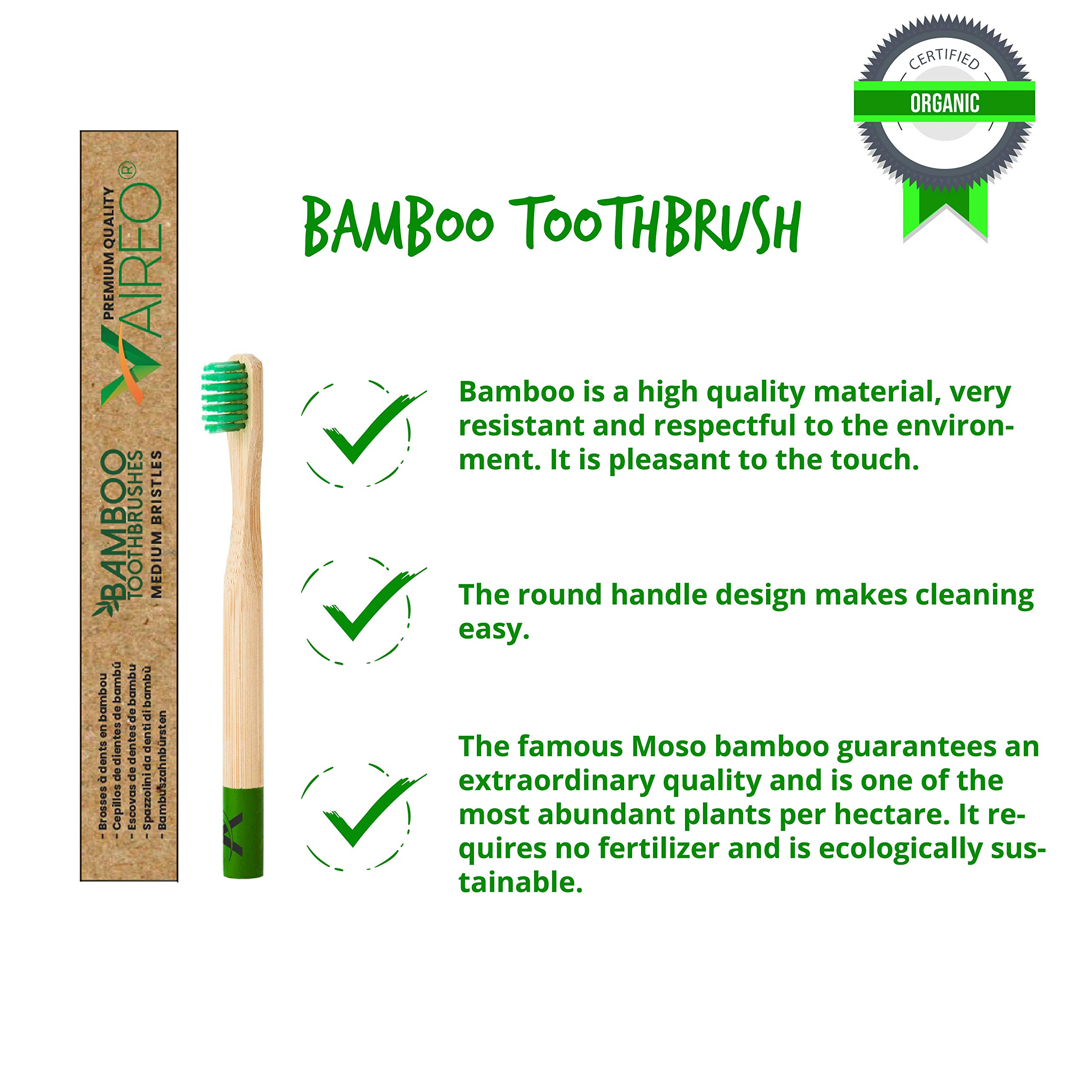 Vaireo Bamboo Toothbrushe - Soft Bristles Wooden toothbrushes - Organic Wooden Toothbrushes - 100% Natural, Eco-Friendly and Biodegradable (Kids Colourful 6 Pack)