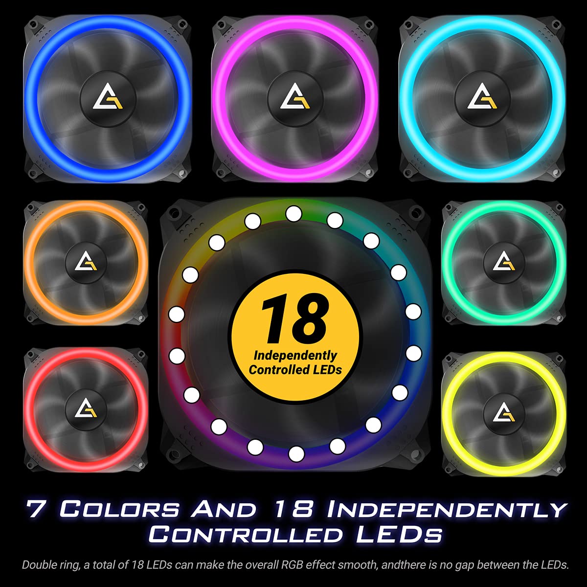 Antec 120mm RGB Case fan, RGB High Performance PC Fan, 4-pin RGB, Spark Series, 3 Packs