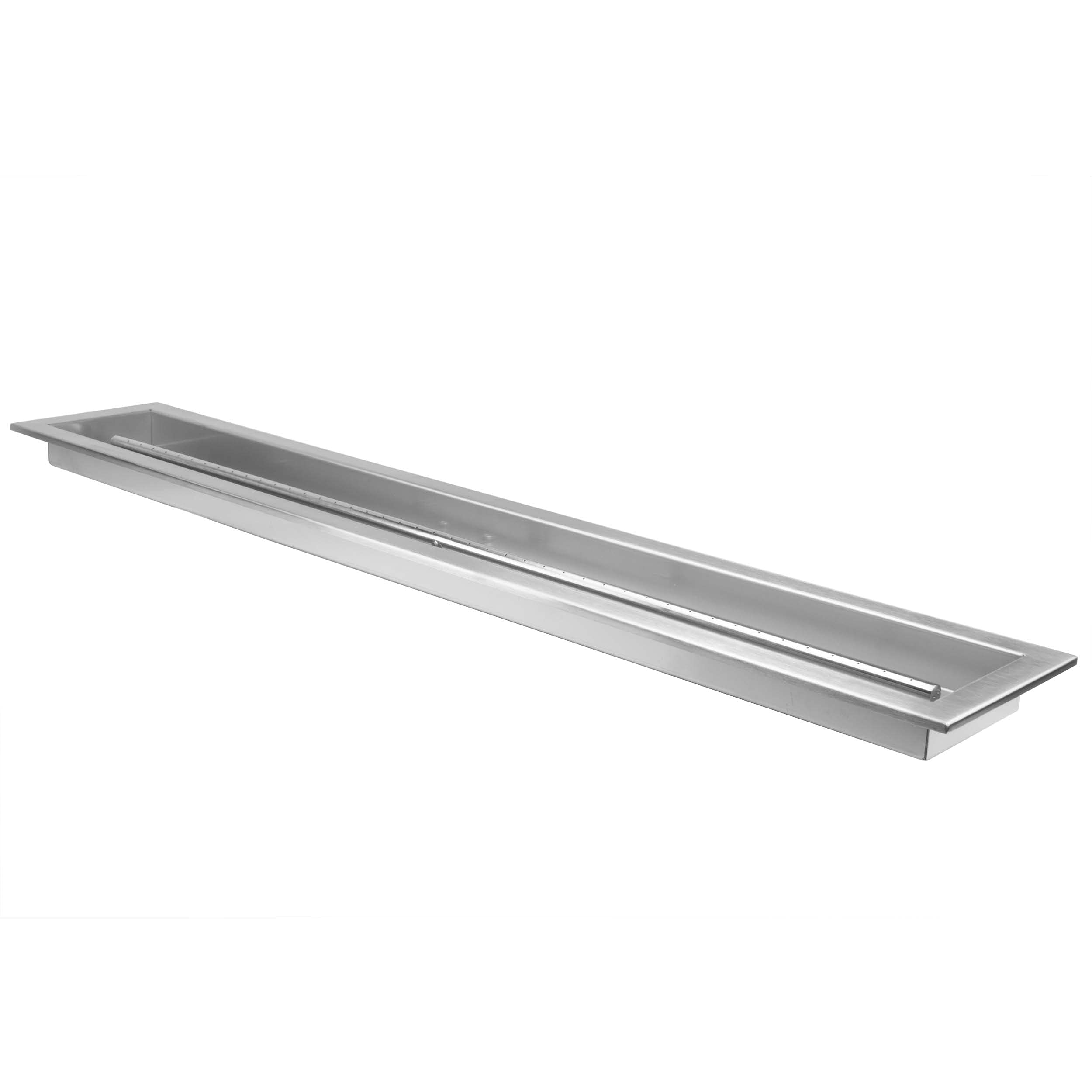 Celestial Fire Glass 48" x 6" Drop-in Burner Pan and 3 Jars of 1/2" Meridian Blue Tempered Fire Glass Bundle
