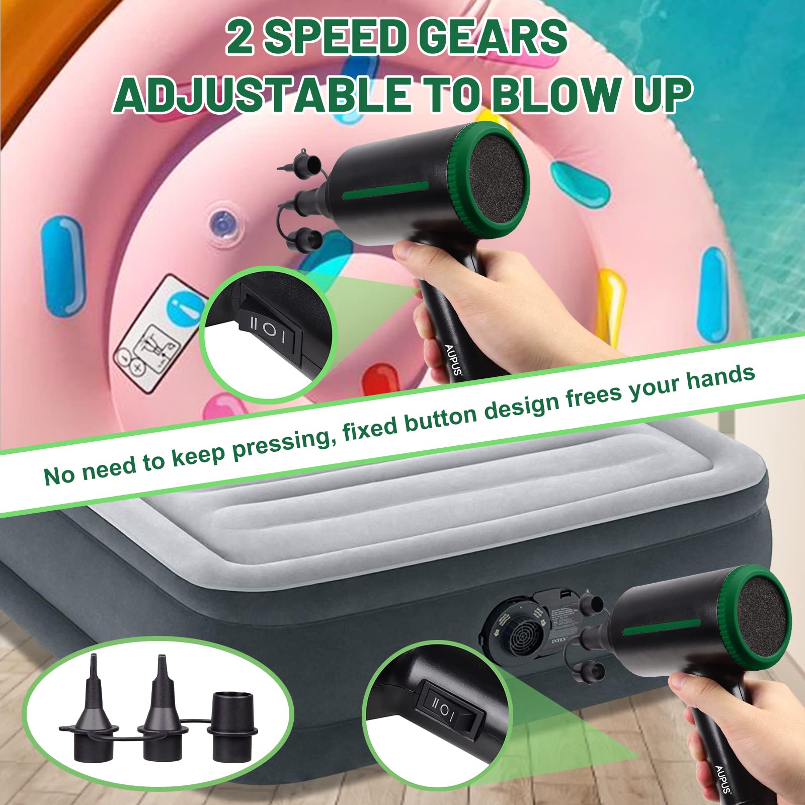AUPUS Compressed Air Duster, Electric Air Duster, 40000 RPM Powerful Electronic Compressed Air, More Powerful Than Cordless Air Duster, Multi-Use Dust Blower Replaces Compressed Air Cans for Computer