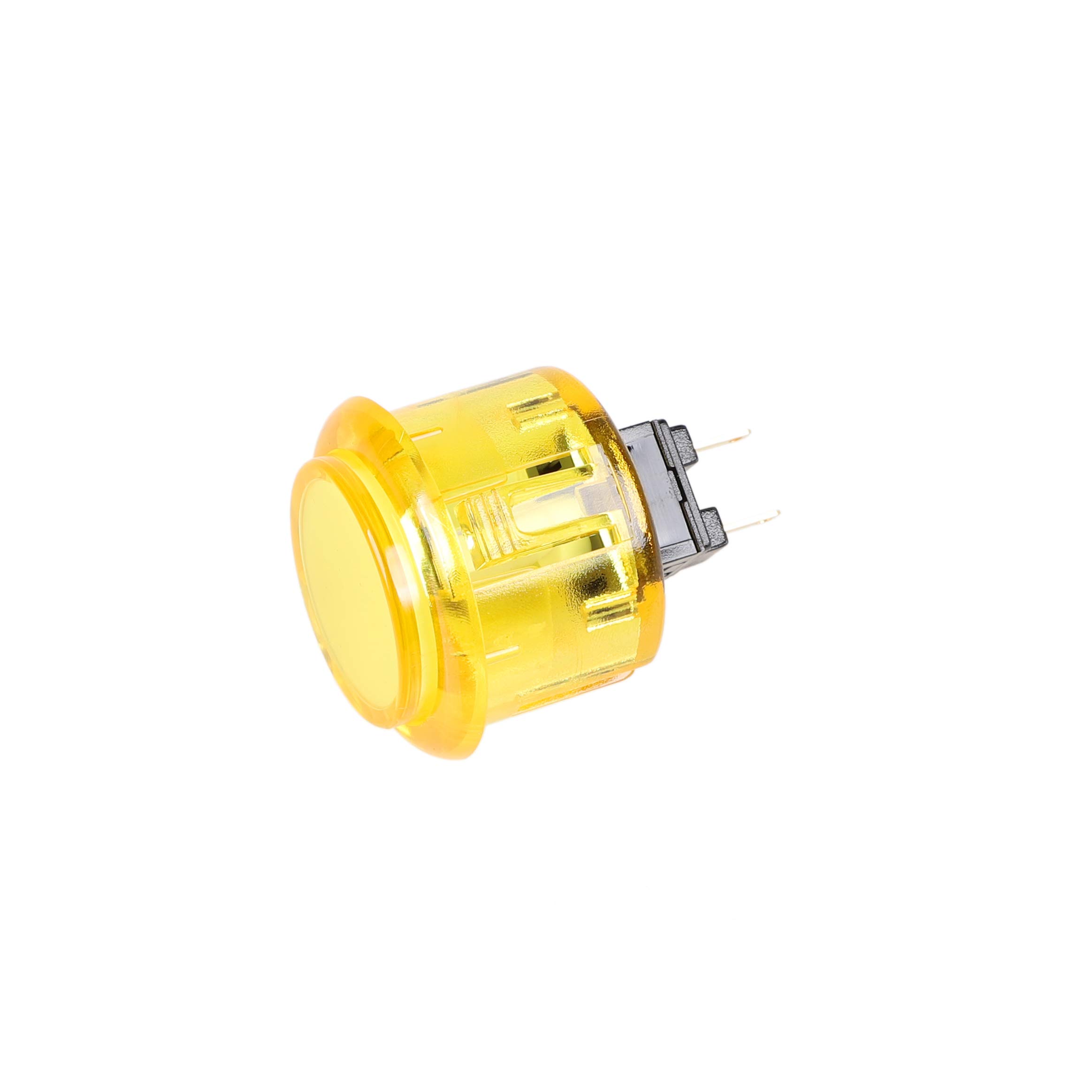 Fosiya 6X Arcade Clear Push Buttons 30mm Replace for Arcade Sanwa Buttons PS2 PS3 XBOX360 Consoles (Clear Yellow)