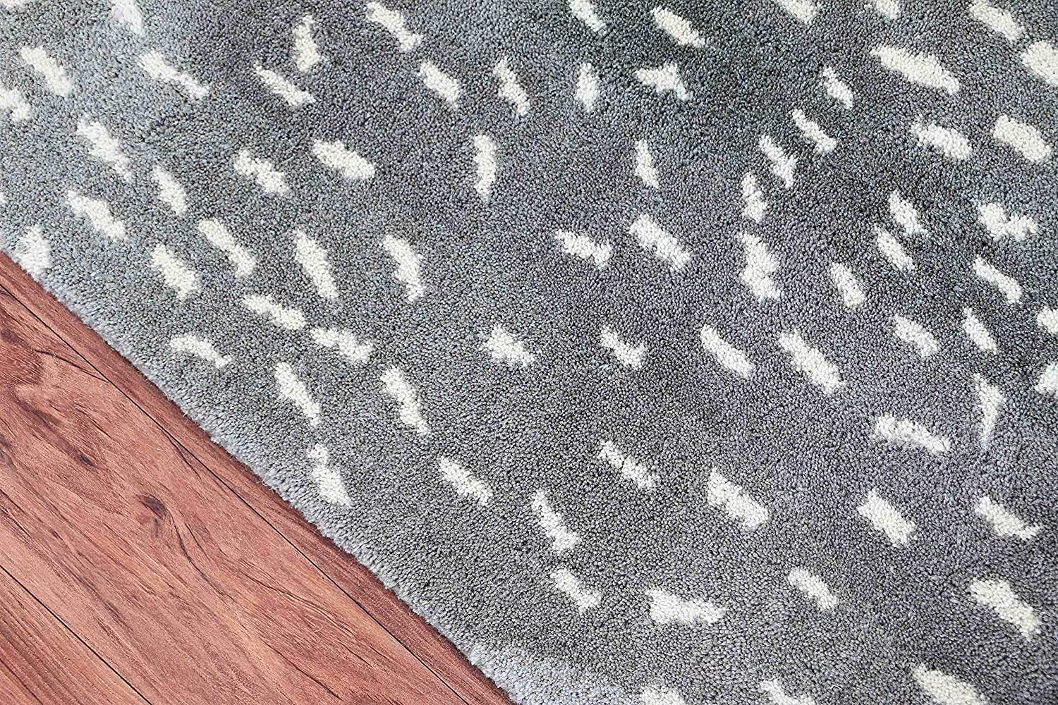 Antelope Rug Grey tuft Rug Wool Rug 8x10 Handmade in India Area Rug for Living Room