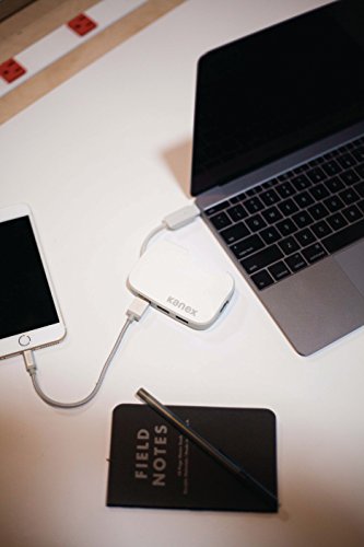 Kanex USB-C to 3 Port USB Hub with Gigabit Ethernet access-White