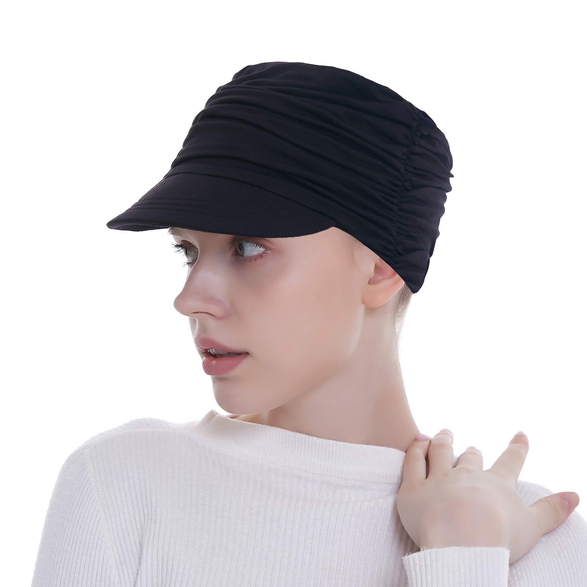 Bamboo Fashion Hat for Woman Daily Use with Brim Visor, Hats for Cancer Chemo Patients (Grey Light)