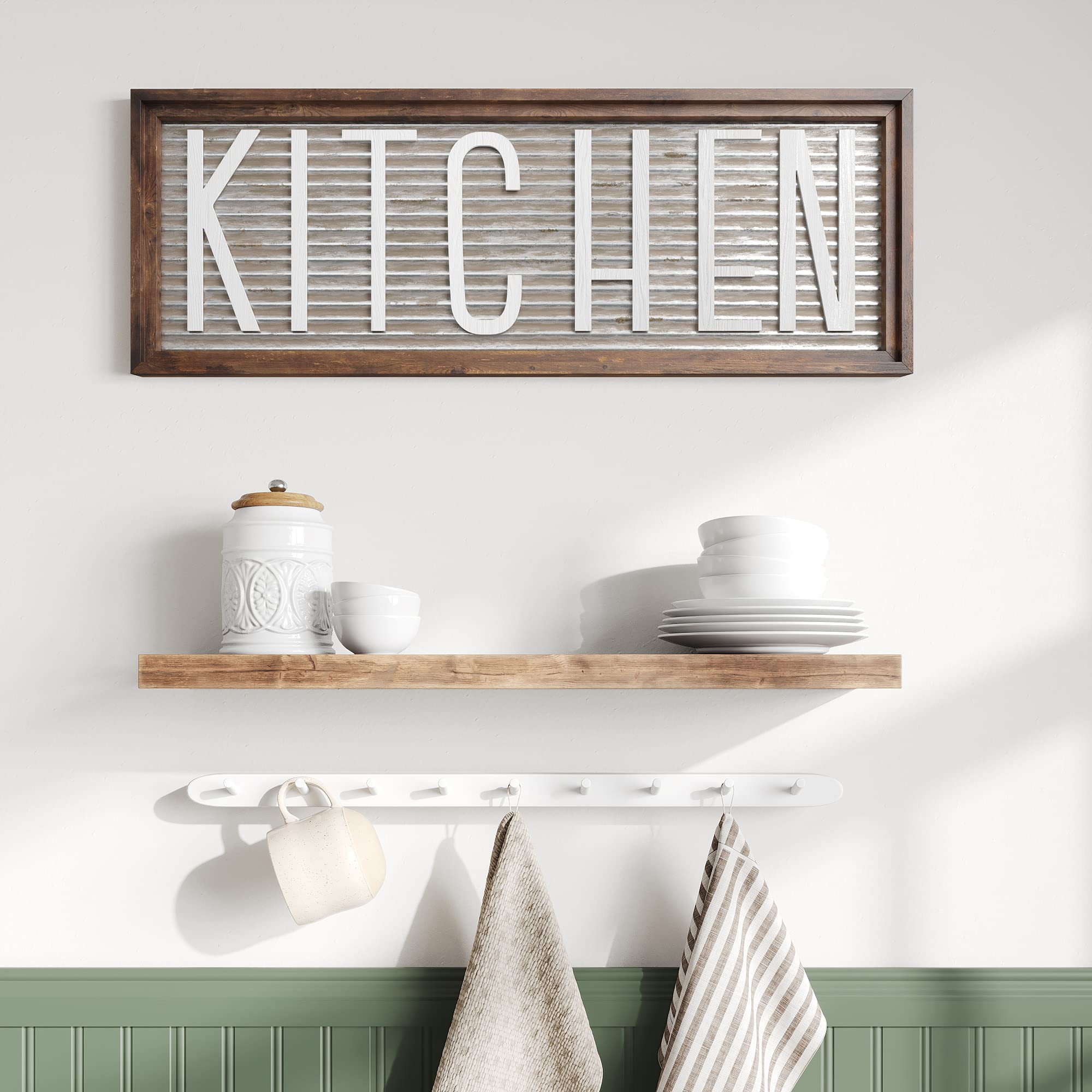 Barnyard Designs Rustic Wooden Kitchen Wall Decor Sign, Country Farmhouse Decoration for Home, Kitchen, Dining Room, 16.5β x 5β