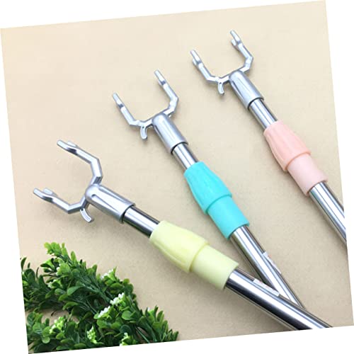 BUGUUYO 3pcs Clothes Rail Fork Drying Rack Clothing Drying Rack Clothes Curtain Hanger Garment Hook Pole Heads Reach Stick Pole Heads Clothesline Pole Head Clothes Fork Head Pole Parts