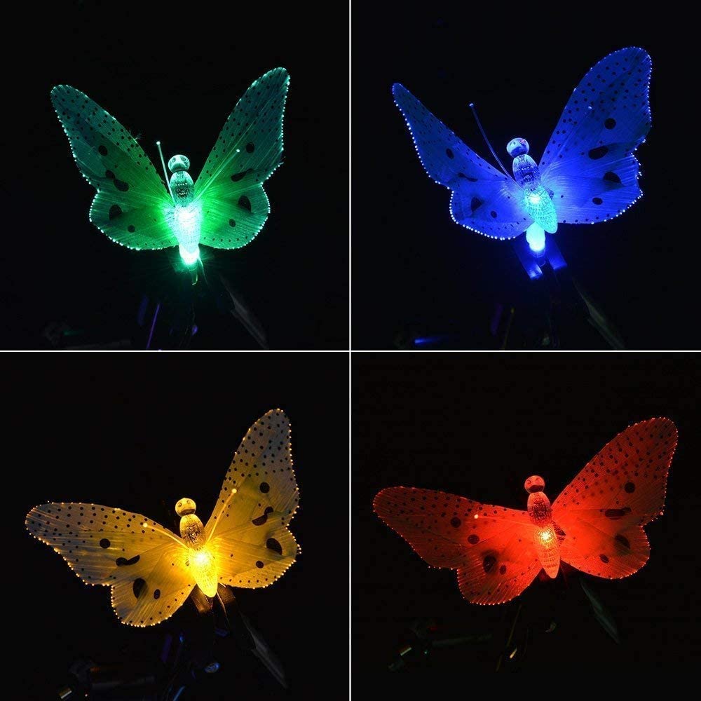 Berocia 20 LED Butterfly String Lights with Remote USB Plug in Outdoor Waterproof Twinkle Fairy Lights 8 Modes for Camping Indoor Bedroom Home Garden Party Decor Xmas Tree Porch Patio Night Light