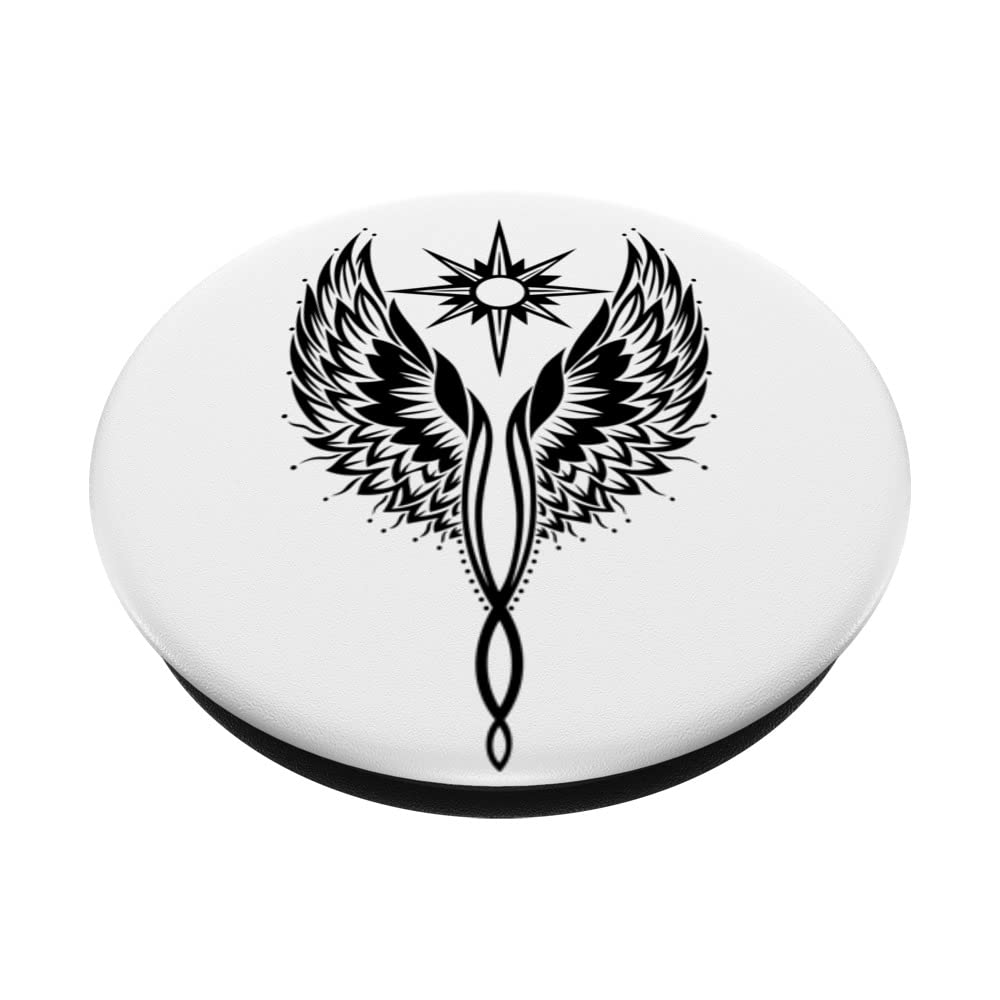 Angels Wings with Sun Guardian-Angel with Sun Rays PopSockets Swappable PopGrip