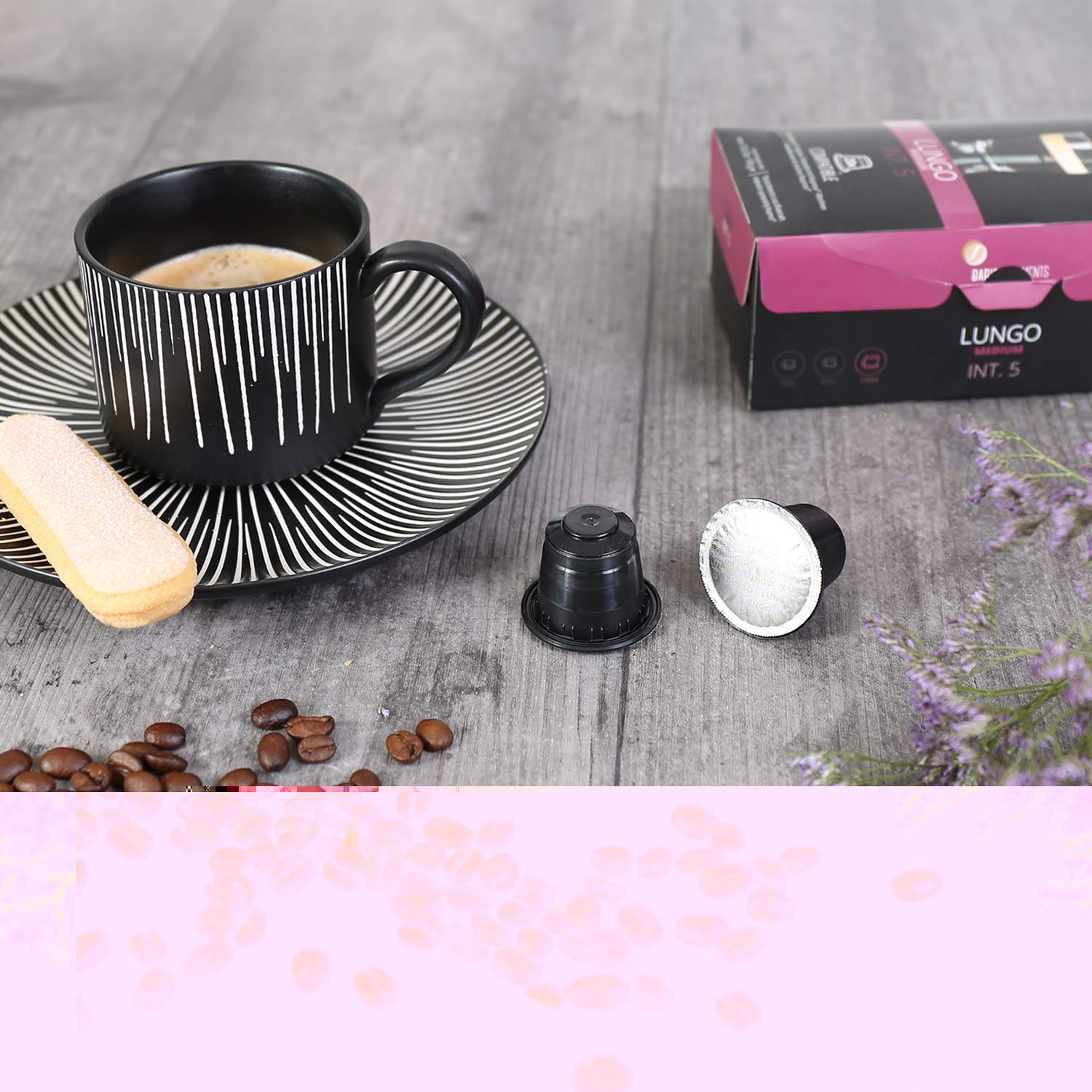 Barista Moments - 20 Italian Lungo Espresso Pods Compatible with Nespresso Original Coffee Capsules Machines (Lungo, 20)