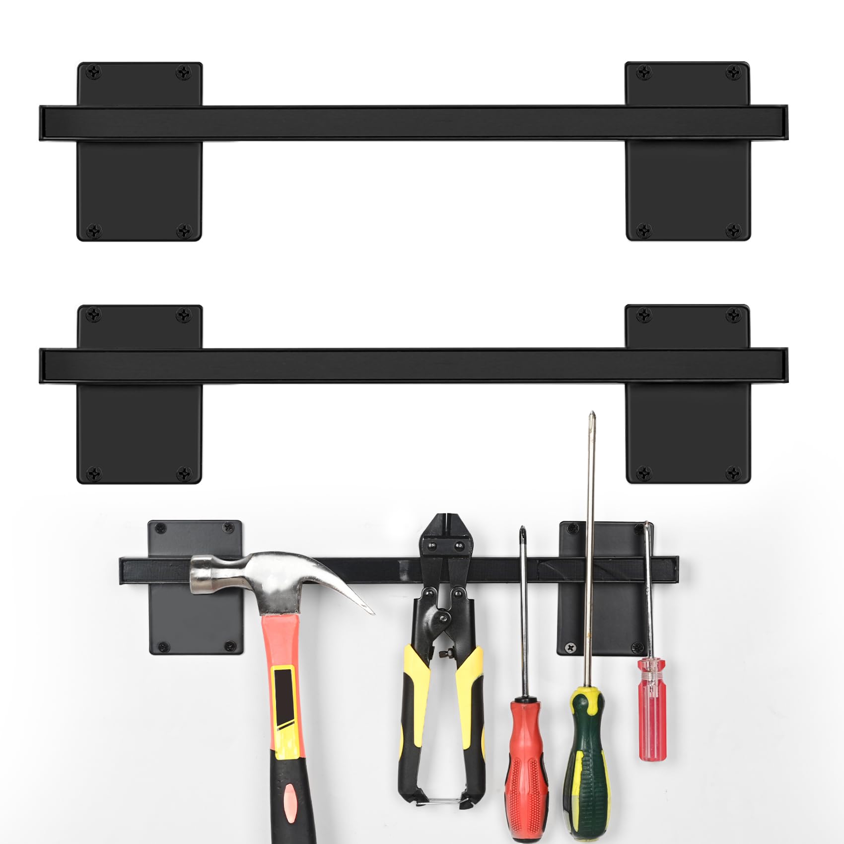 PYBTOOL Heavy Duty Magnetic Tool Holder Strip, Magnetic Knife Strips, Screwdriver Organizer, Garage Tool Storage Rack, Magnetic Tool Organizer Bar for Workspace, Garage, Kitchen(16Inch, 1 Pack)