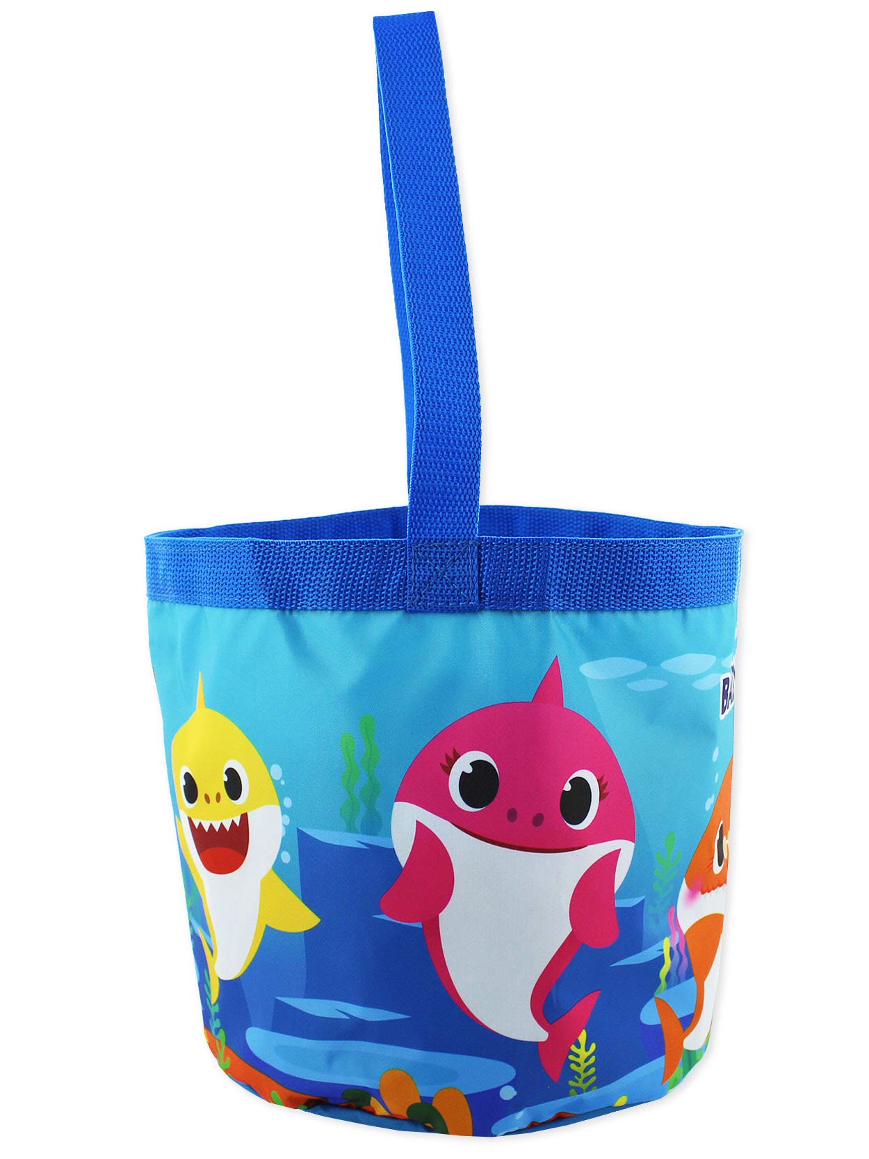 Baby Shark Boys Girls Collapsible Gift Basket Bucket Tote Bag (Blue, One Size)