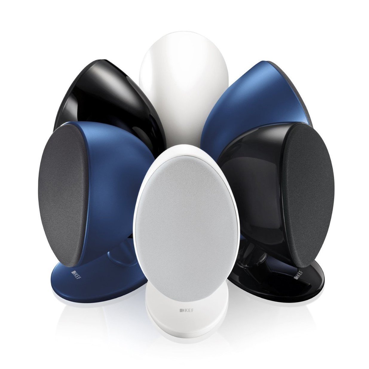KEF EGG Versatile Desktop Speaker System - Gloss White (Pair)