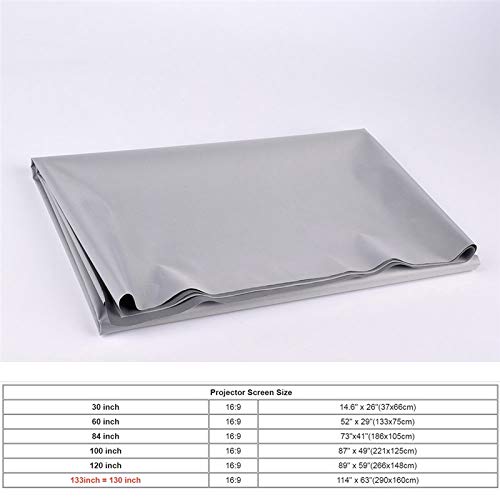 APAINI High Brightness Reflective Projector Screen 60/100/ 120 Inch 16:9 Fabric Cloth Projection Screen for Home Beamer (Size : 120 inch)