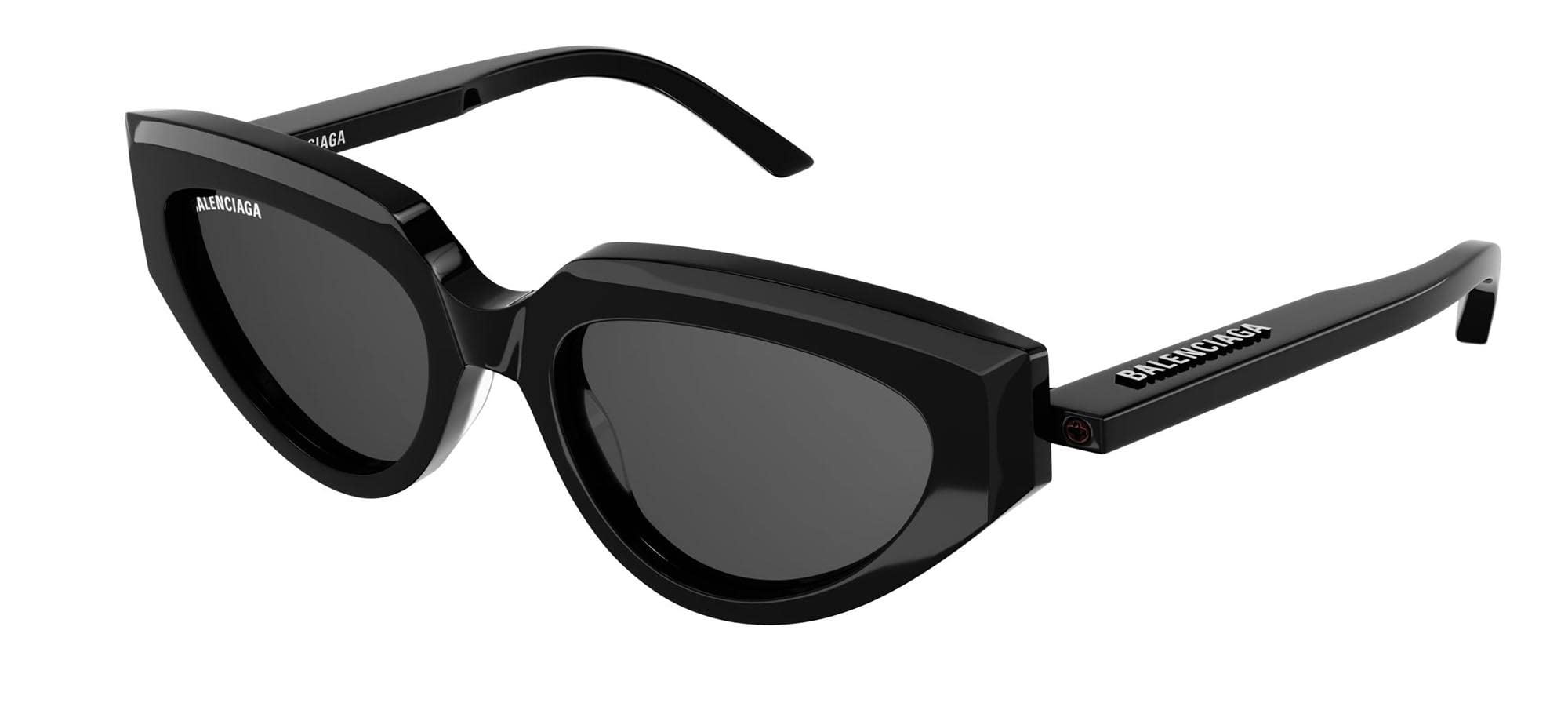 Balenciaga Women's Reverse Cat Eye Sunglasses, Black/Black/Grey, One Size