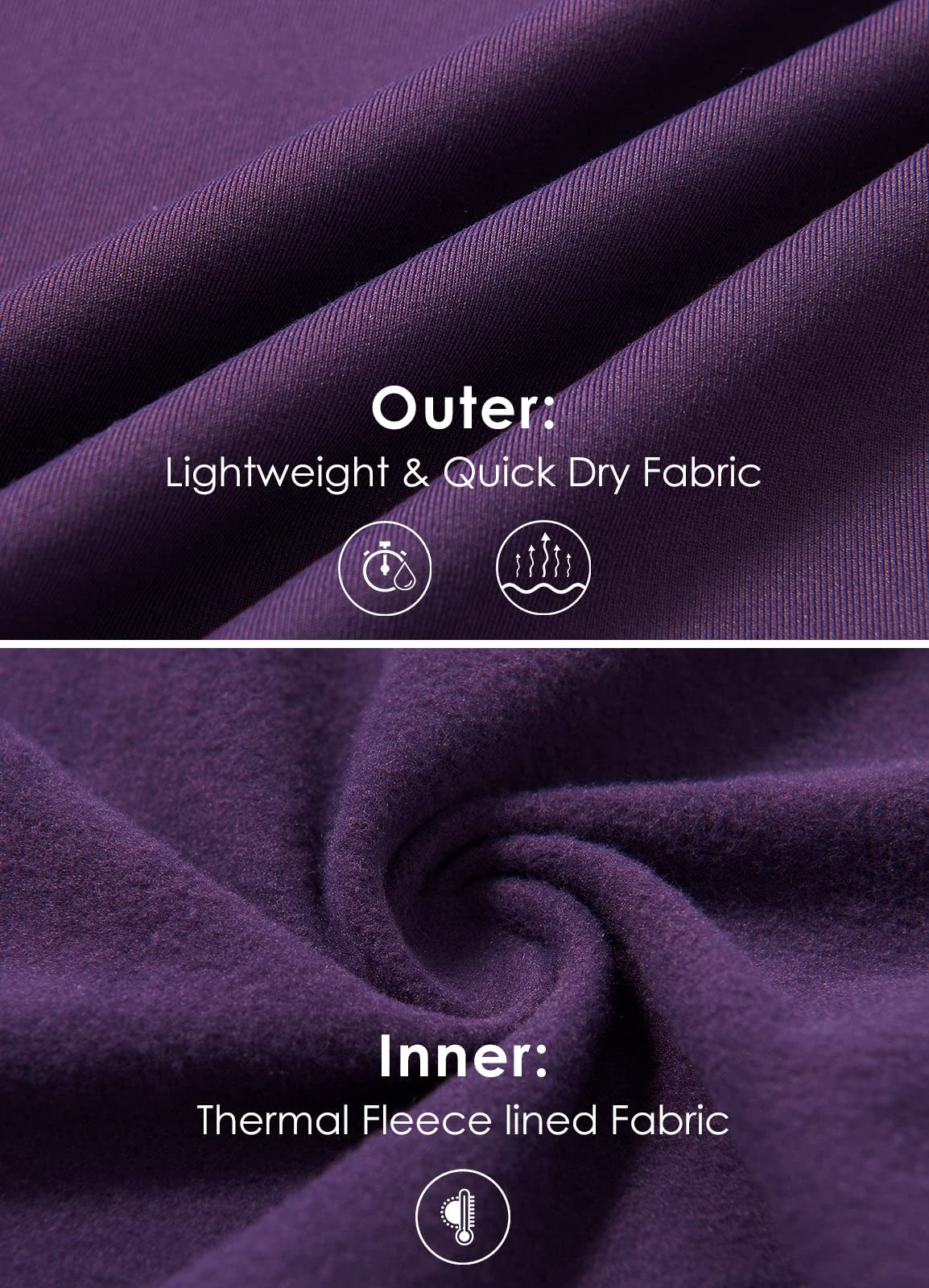 BALEAF Women's Thermal Cycling Jersey Long Sleeve Winter 4 Pockets Bike Fleece Jackets Windproof Reflevtive Cold Weather Purple L