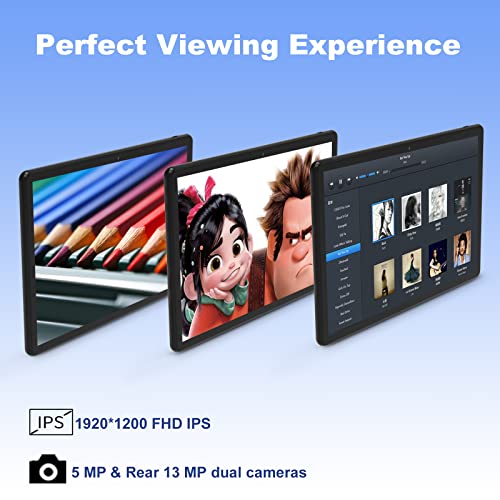 BAIWOYER 2023 Latest Tablet Octa-Core 10.1 inch Android Tablet, 4GB RAM, 64GB ROM Storage, 512GB Expandable Support, Dual 13MP+5MP Camera, Long Lasting 6000mAh Battery WiFi Tablet