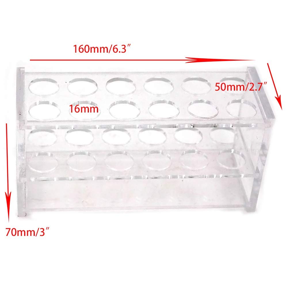 Hotwin Transparent 12-Hole Acrylic Acrylic Test Tube Rack for 10ML Test Tube (10ml(6 Sockets))
