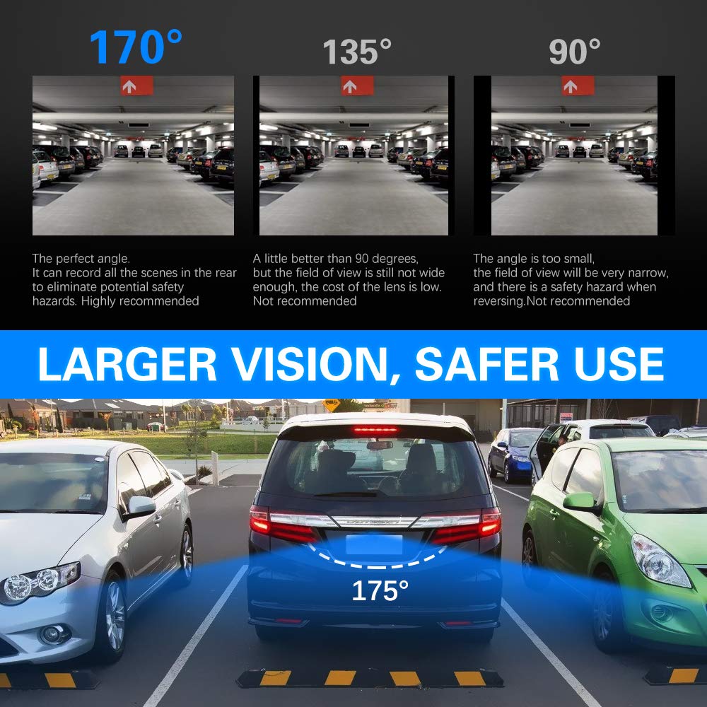 ANYTOP Car Backup Camera,Rear View Reverse Camera 8 LED Lights Night Vision HD Waterproof IP68 with 170° Super Wide Angle Vehicle Backup Camera for Cars Pickup Trucks SUVs RVs Vans