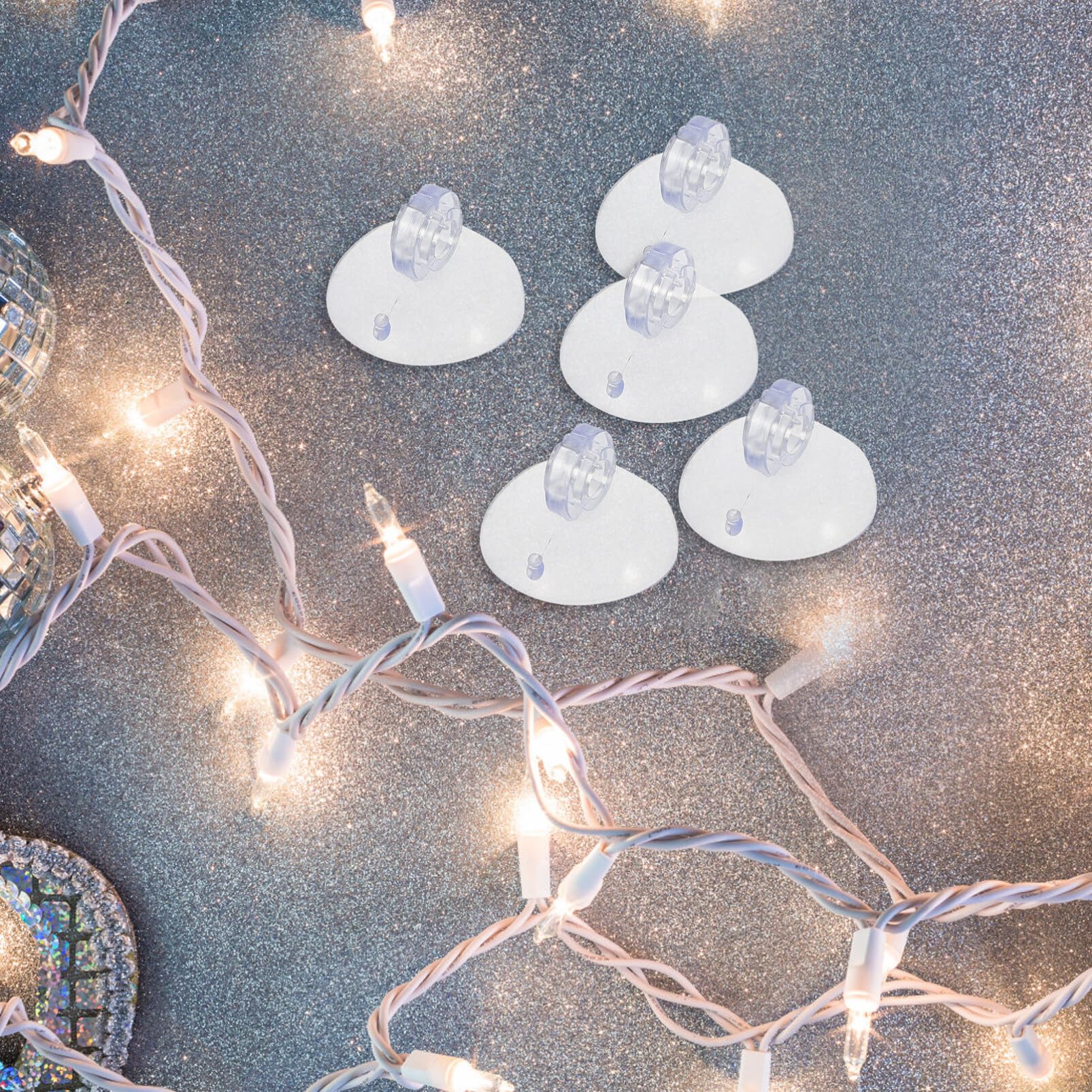 Cabilock 200pcs String Mini Suction Cup Lighting Accessories Window Screen Clips Window Suction Cup Hook Led Light Hanger Outside Fairy Light Suction Cup Wall Clip Plastic Fish Tank