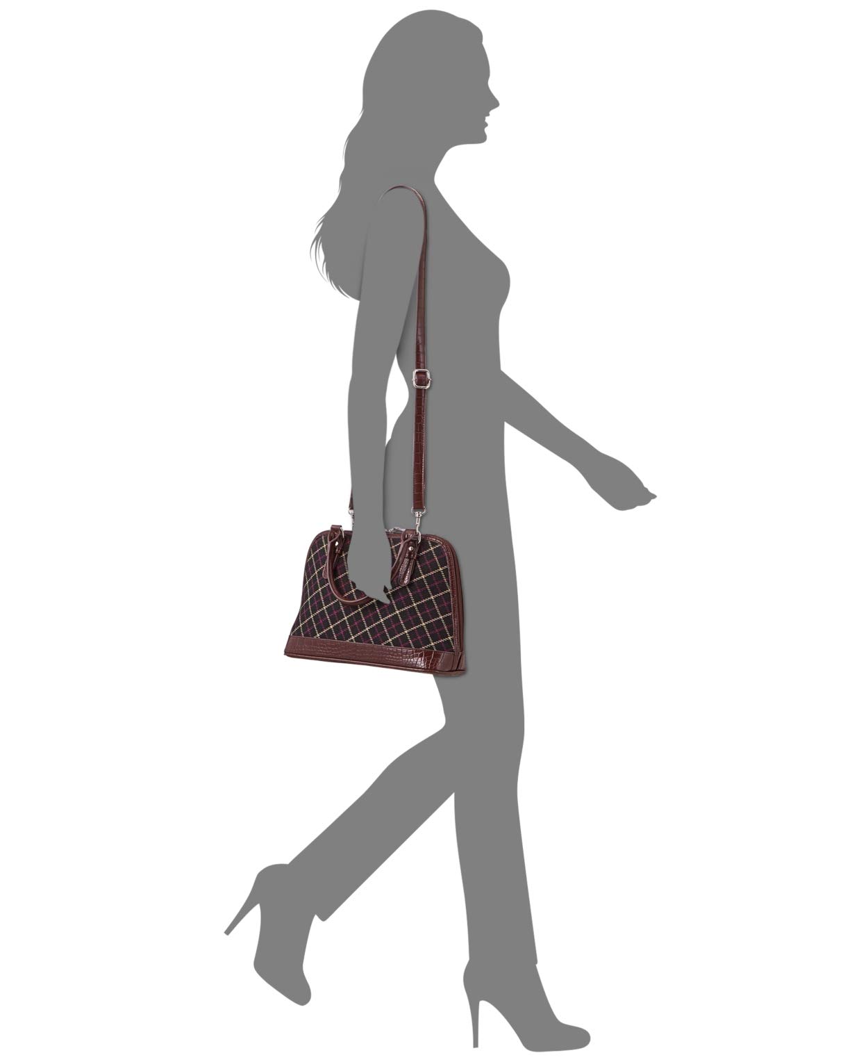 Giani Bernini Plaid Croco Dome Satchel