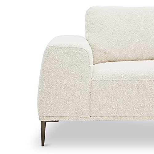 POLY & BARK Rue Right-Facing Sectional Sofa, Crema White Boucle