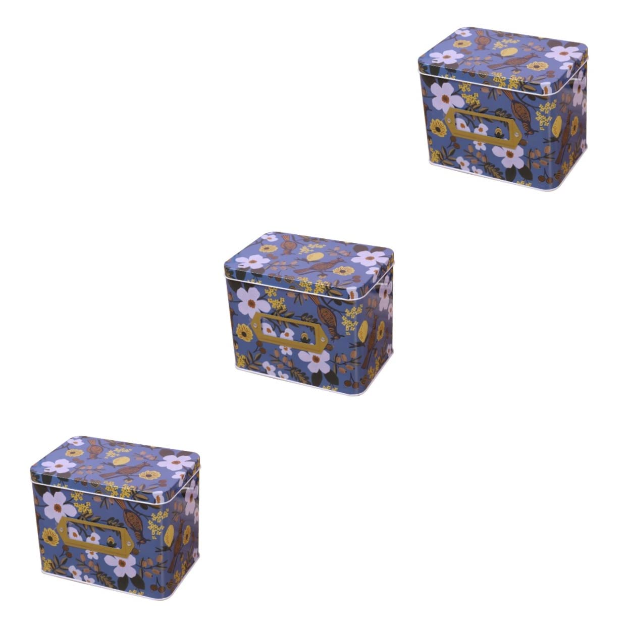BESPORTBLE 3 Pcs Label Finishing Box Storage Bin with Lid Storage Bins with Lid Candy Tins Empty Tea Tin Canister Labels for Jars Storage Container for Sundries Tinplate Organizer