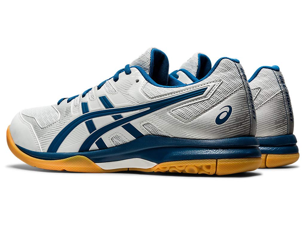 ASICS Men's Gel-Rocket 9 Volleyball Shoes, 12, Glacier Grey/MAKO Blue