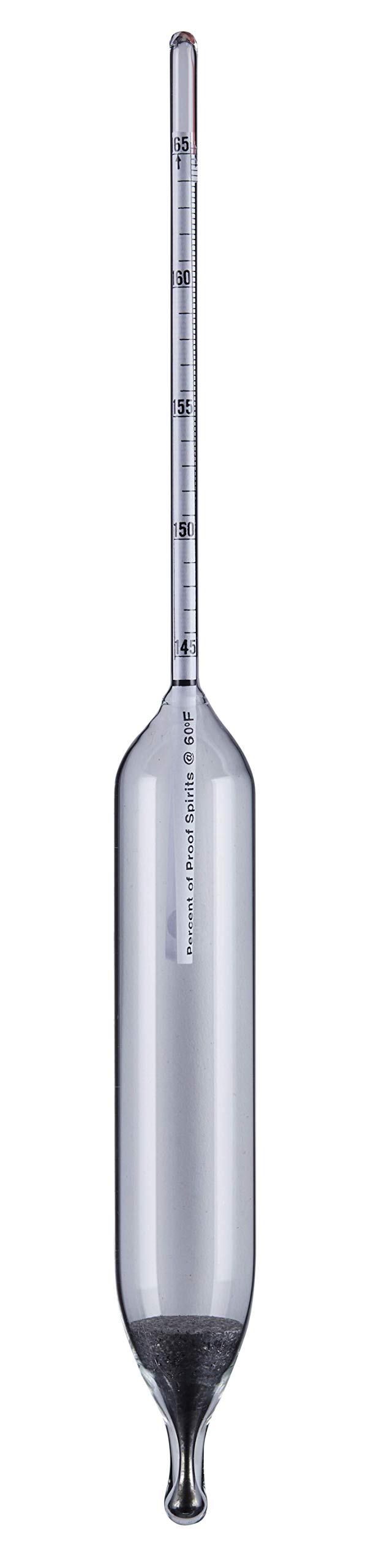 Precision Proof Hydrometer 145/165% X 0.2% IRS Series P with NIST Traceable Certificate Made in USA