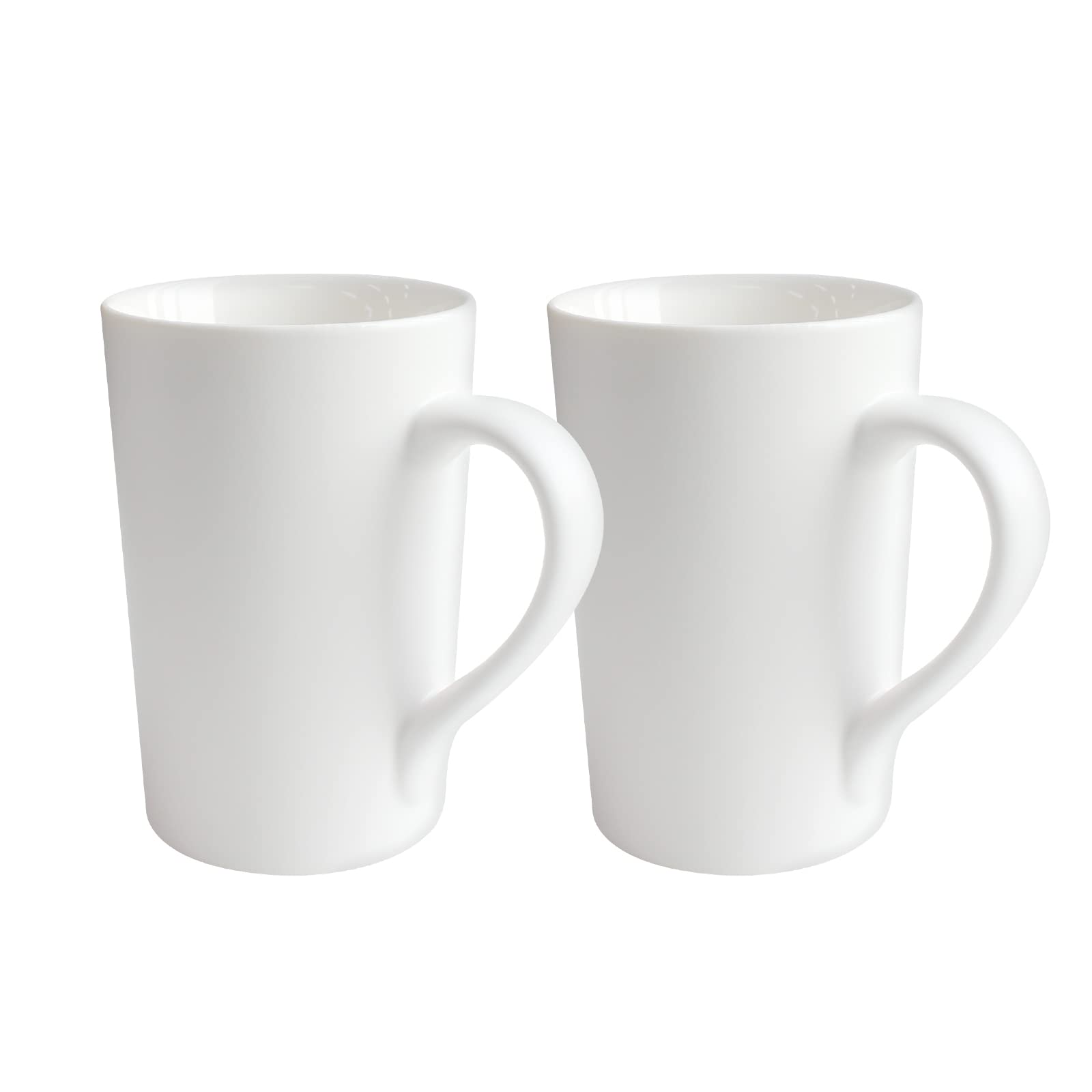 Belinlen 2 Pack 12 OZ Sublimation Mugs Blank Ceramic Coffee Cup Simple Pure White Ceramic Cup Plain White Porcelain Mugs