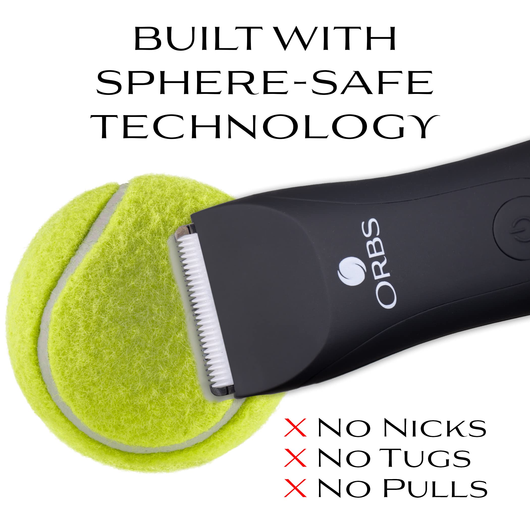 Orbs™ Electric Trimmer for Men, Premium Ball Trimmer/Shaver for Men, Waterproof Groin and Body Shaver Groomer, Replaceable Ceramic Blade Heads,100 Min Battery Life