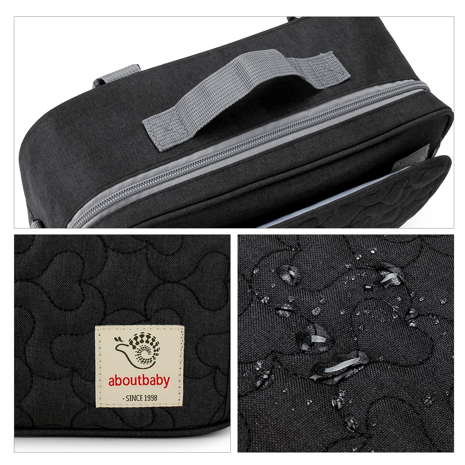 Baby Diaper Caddy Bag - Diaper Caddy Tote Baby Stroller Bag Nursery Storage Bin for Diapers, Wipes & Toys Mini Diaper Bag for Outdoor (Black Flower)